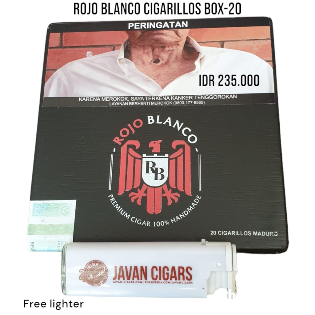 Rojo Blanco Cigarillos Box-20 (Wood Box) - Free Lighter | Javan Cigars ...