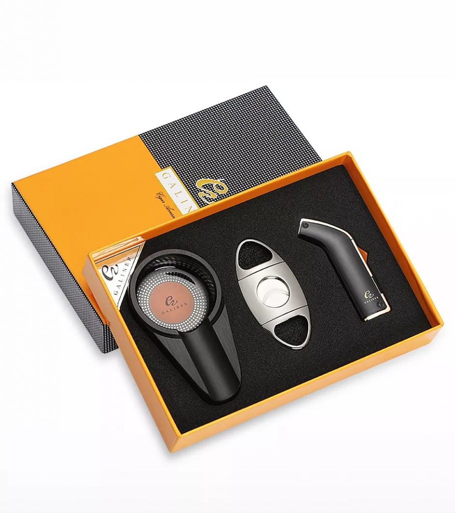 Nobility Cigar Gift Set (Metal Cigar Ashtray Cutter & Torch Lighter ...