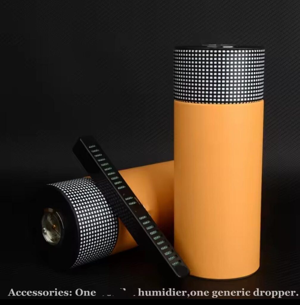 Yellow Black Cigar Jar with Hygrometer | Javan Cigars - Best Quality ...